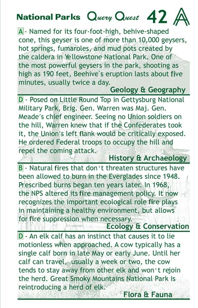 National Parks Game - Welcome to Query Quest Educational Board Games